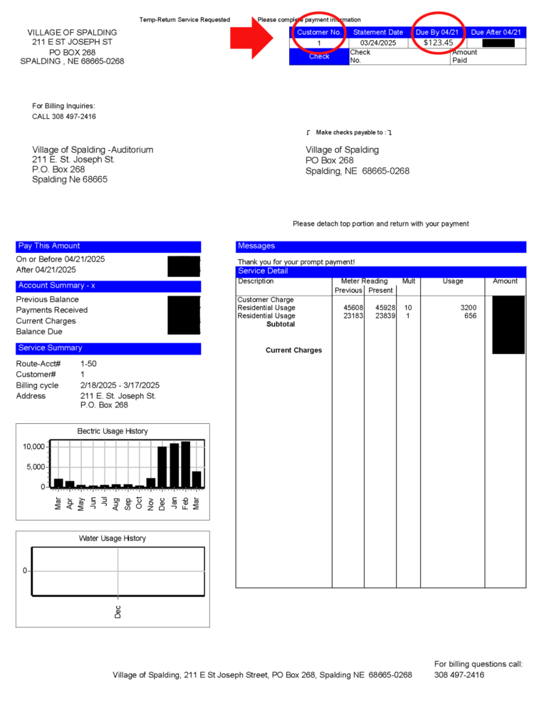 Utility Payments - Spalding, Nebraska